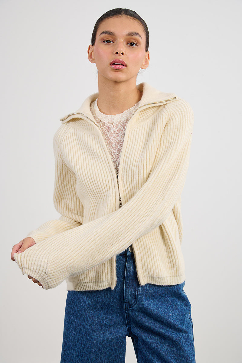 OFF WHITE ZIP JACKET | MOLLY BRACKEN
